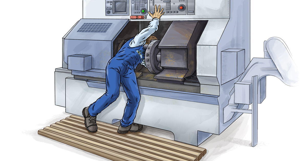 Accident de travail: tête coincée dans tour CNC | Formation